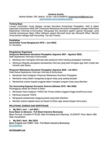 Contoh CV Fresh Graduate dengan dan Tanpa Pengalaman Kerja | Future Skills