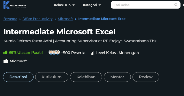 7 Kelas/Kursus Excel Online Bersertifikat [Gratis dan Berbayar] | Future Skills